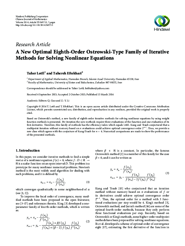 (PDF) A New Optimal Eighth-Order Ostrowski-Type Family of Iterative Methods for Solving ...