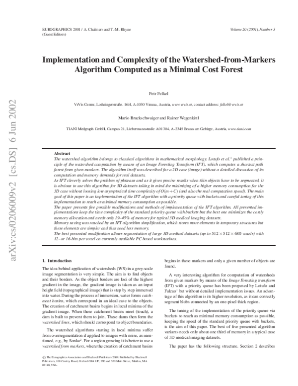 Pdf Efficient Watershed Algorithm For 3d Imaging