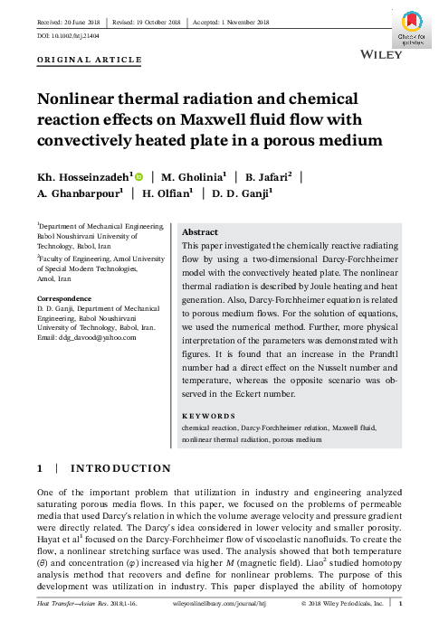 (PDF) Nonlinear Thermal Radiation and Chemical Reaction Effects on the ...