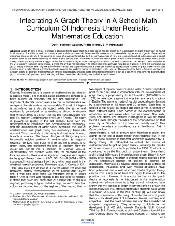 (PDF) Integrating A Graph Theory In A School Math Curriculum Of ...