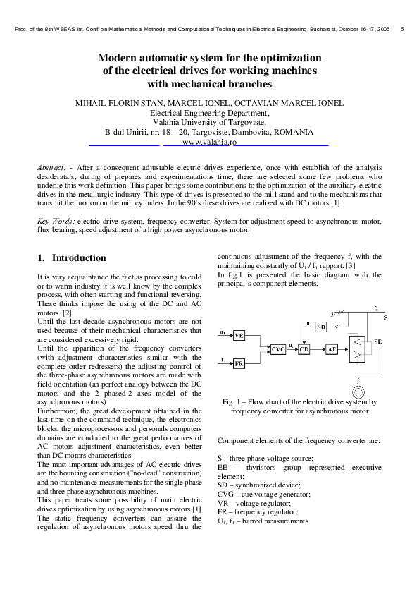 (PDF) Modern automatic system for the optimization of the electrical drives for working machines ...