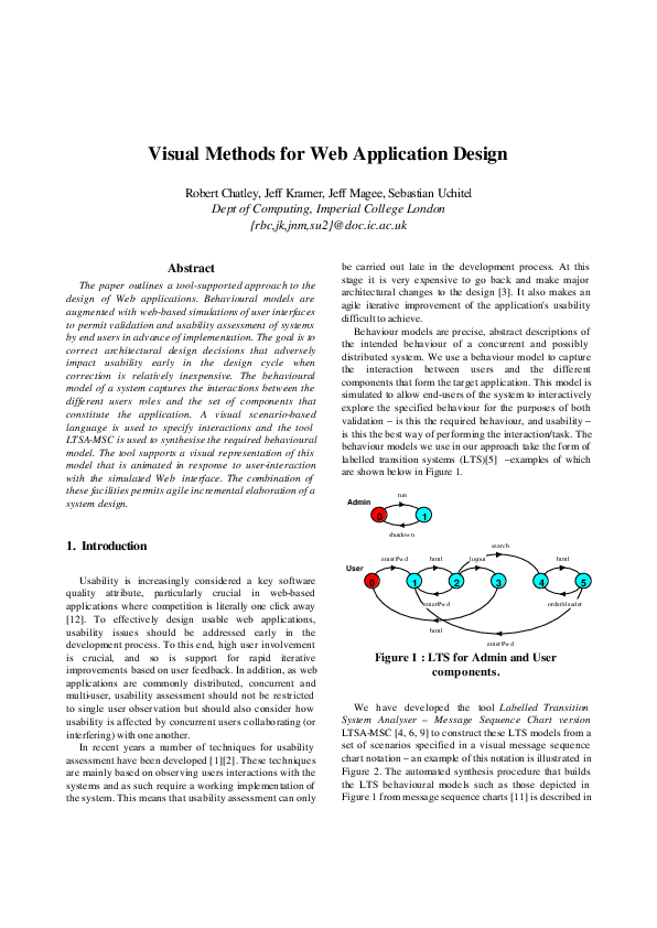 (PDF) Visual methods for web application design