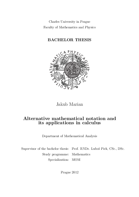 (PDF) Alternative mathematical notation and its applications in calculus