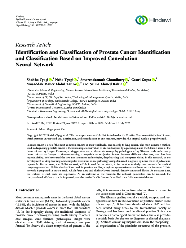Pdf Identification And Classification Of Prostate Cancer Identification And Classification