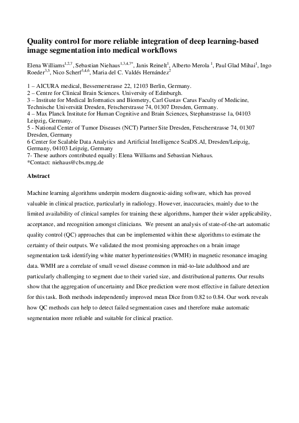 (PDF) Quality control for more reliable integration of deep learning ...
