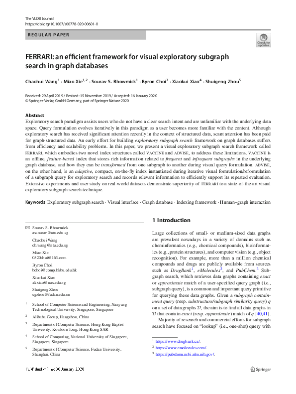 Pdf Ferrari Efficient Visual Subgraph Search