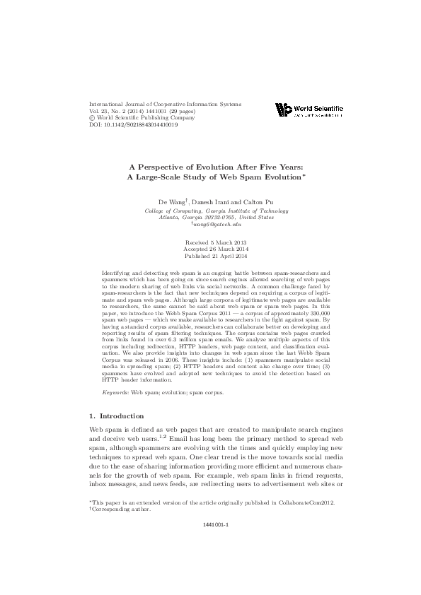 (PDF) A Perspective of Evolution After Five Years: A Large-Scale Study ...
