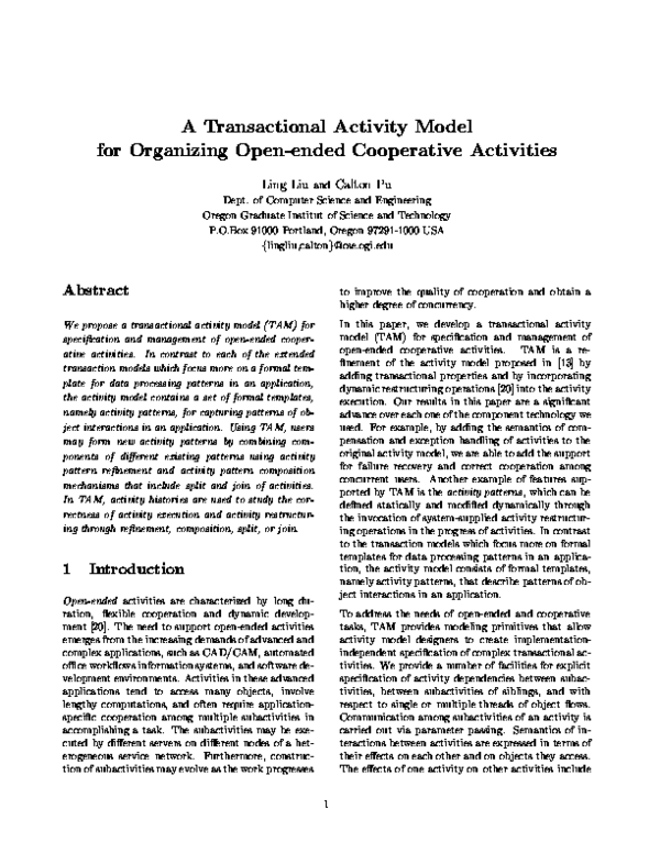 (PDF) A transactional activity model for organizing open-ended ...