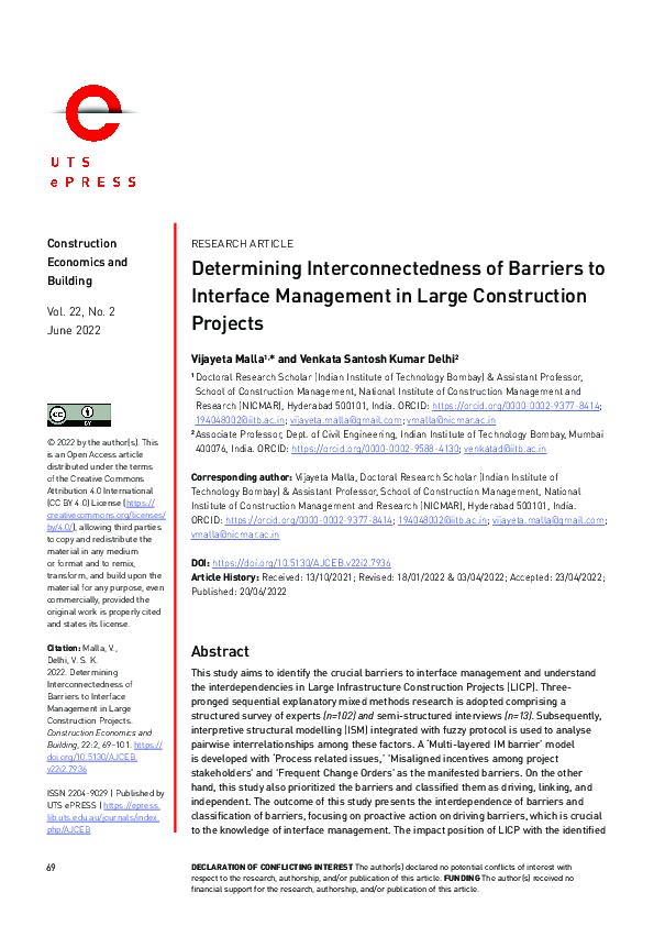 (PDF) Determining Interconnectedness of Barriers to Interface ...