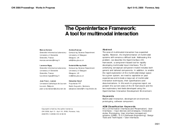 (PDF) The openinterface framework