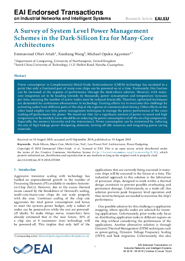 Pdf A Survey Of System Level Power Management Schemes In The Dark Silicon Era For Many Core