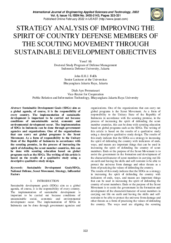(PDF) Strategy Analysis of Improving the Spirit of Country Defense Members of the Scouting ...