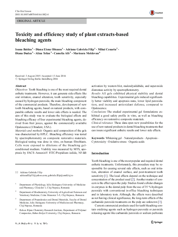 (PDF) Toxicity and efficiency study of plant extracts-based bleaching ...