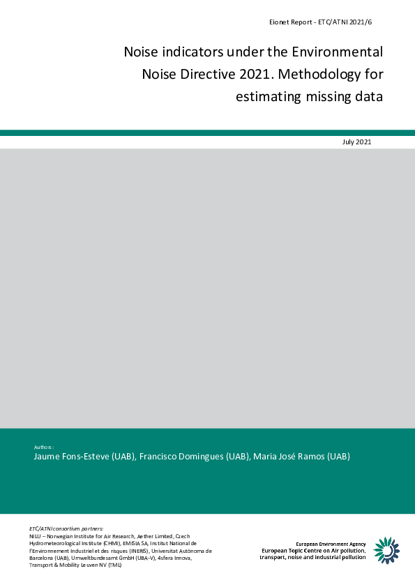 (PDF) ETC/ATNI Report 2021/6: Noise indicators under the Environmental ...