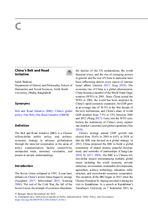 (PDF) China's Belt and Road Initiative