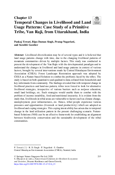 (PDF) Temporal Changes in Livelihood and Land Usage Patterns: Case ...