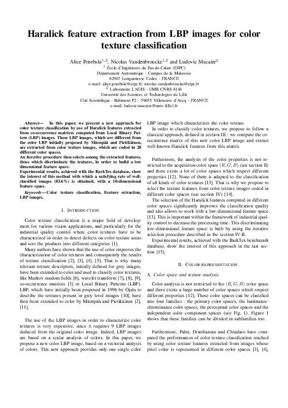 (PDF) Haralick feature extraction from LBP images for color texture ...
