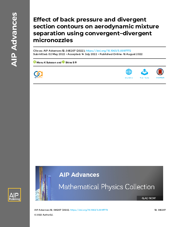 (PDF) Effect of back pressure and divergent section contours on ...