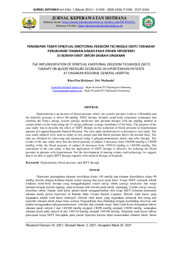 (PDF) Penerapan Terapi Spiritual Emotional Freedom Technique (Seft ...