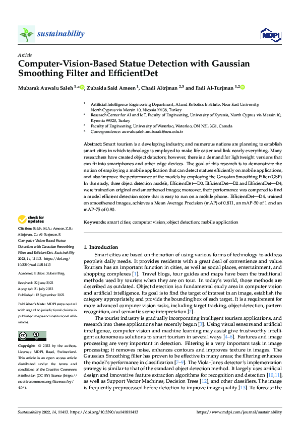 (PDF) Computer-Vision-Based Statue Detection with Gaussian Smoothing Filter and EfficientDet