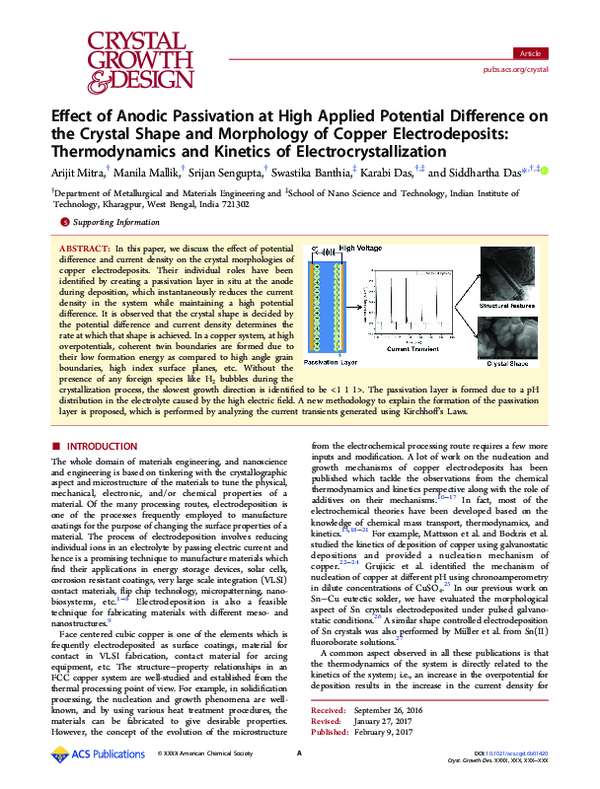 (PDF) Effect of Anodic Passivation at High Applied Potential Difference ...