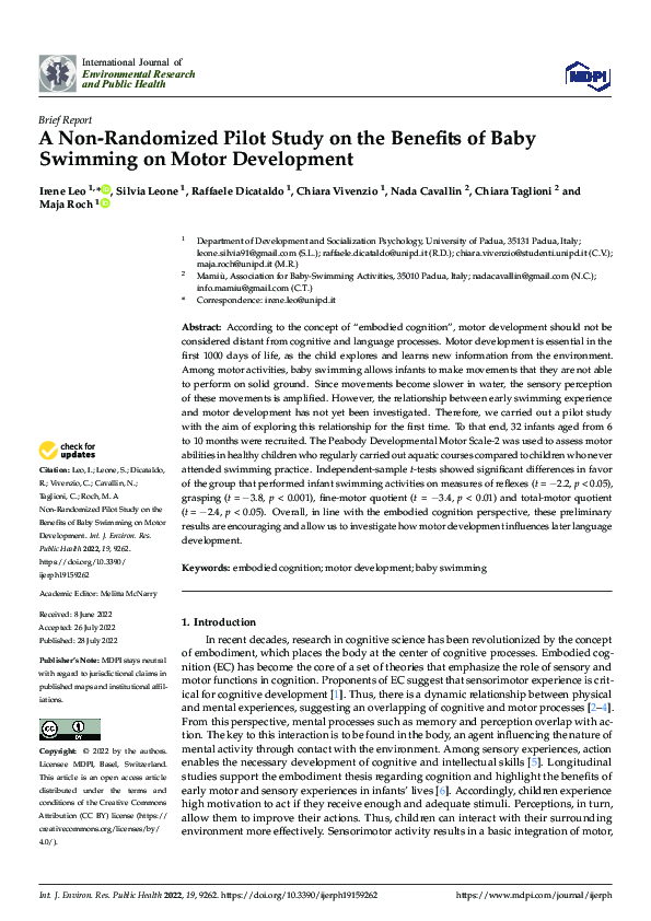 (PDF) A Non-Randomized Pilot Study on the Benefits of Baby Swimming on ...