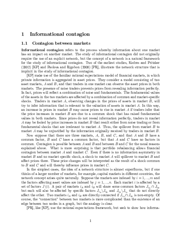 (PDF) Financial Contagion in Networks