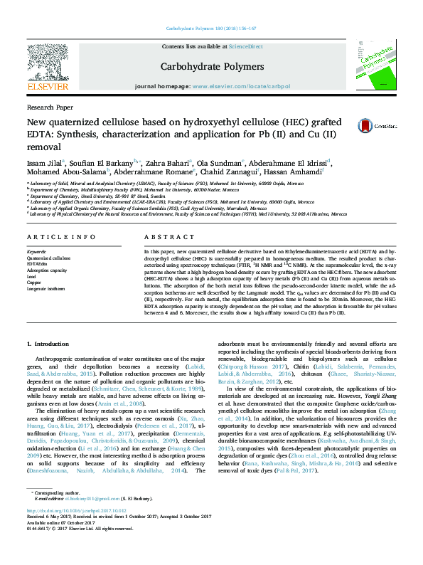 (PDF) New quaternized cellulose based on hydroxyethyl cellulose (HEC ...