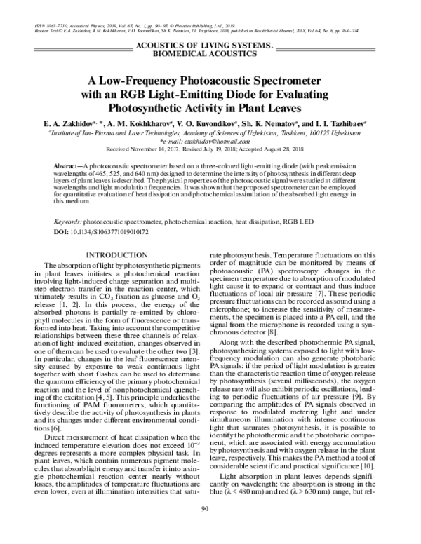(PDF) A Low-Frequency Photoacoustic Spectrometer with an RGB Light ...