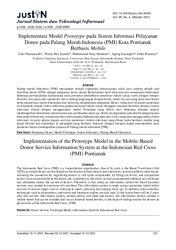 (PDF) Implementasi Model Prototype pada Sistem Informasi Pelayanan Donor pada Palang Merah ...