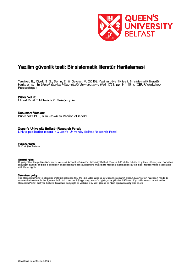 Pdf Software Security Testing A Systematic Literature Mapping