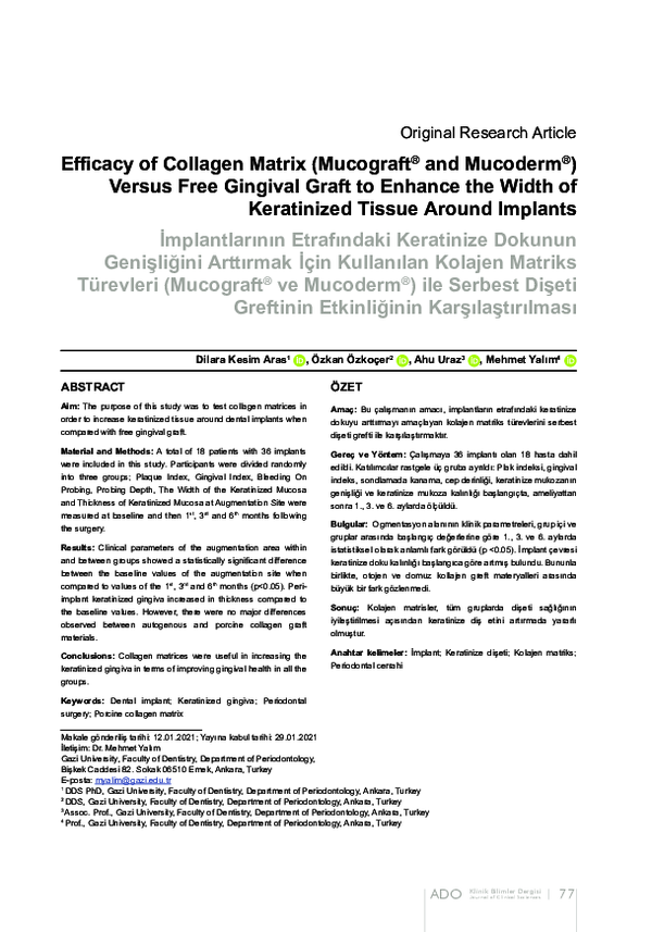 (PDF) Efficacy of Collagen Matrix (Mucograft® and Mucoderm®) Versus ...