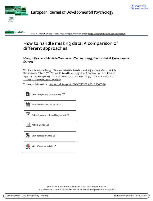 (PDF) How to handle missing data: A comparison of different approaches