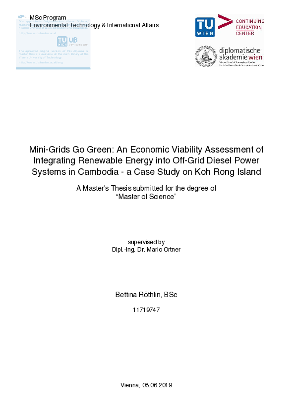 (PDF) Mini-Grids Go Green: An Economic Viability Assessment of ...