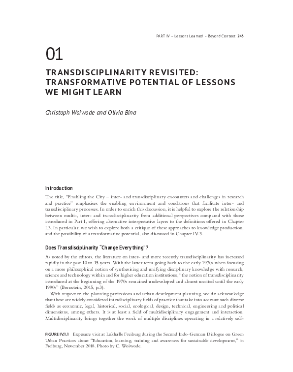 (PDF) Transdisciplinarity Revisited: Transformative Potential of ...
