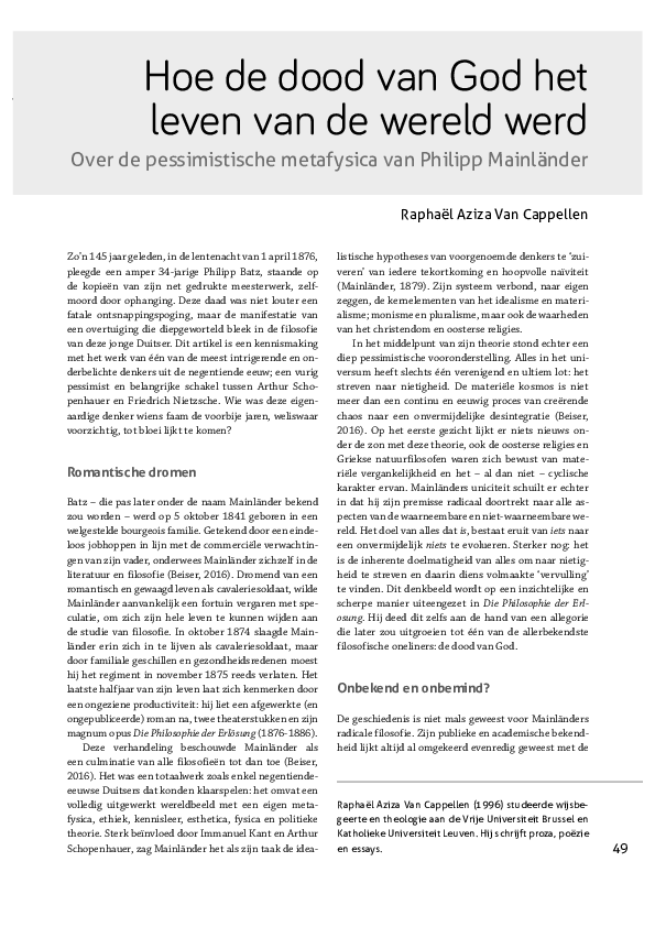 (PDF) How the Death of God Became the Life of the World: on the ...