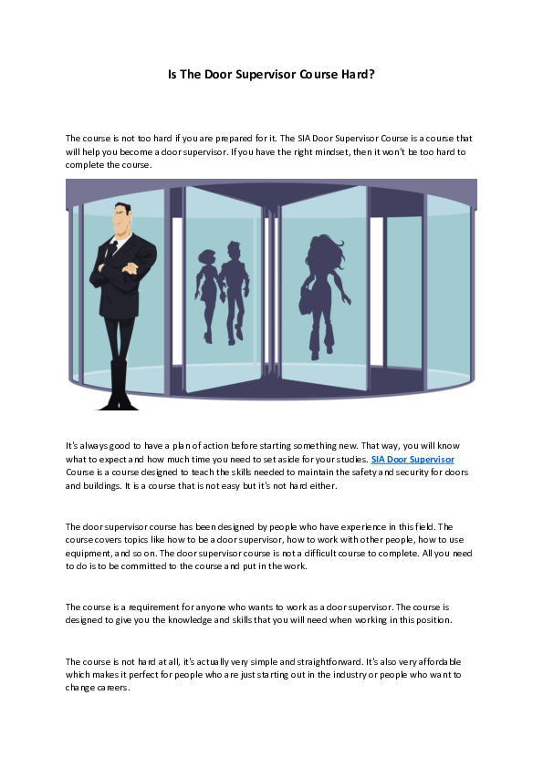 (PDF) Door supervisor course
