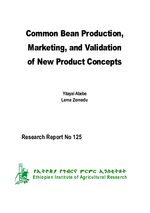 (PDF) Common Bean Production, Marketing, and Validation of New Product ...
