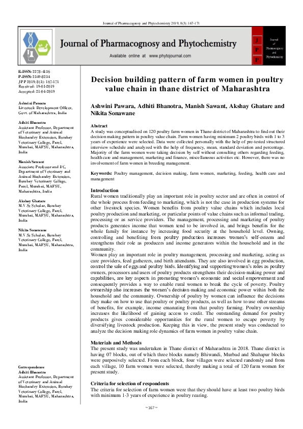 Pdf Decision Building Pattern Of Farm Women In Poultry Value Chain In