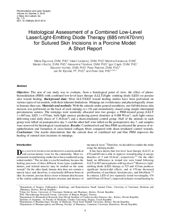 (PDF) Histological Assessment of a Combined Low-Level Laser/Light ...