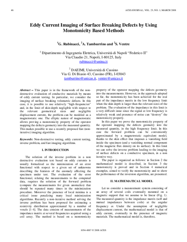 (PDF) Eddy current imaging of surface breaking defects by using ...