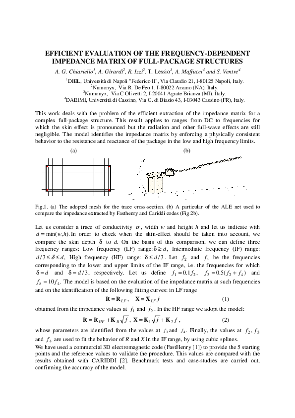 (PDF) Efficient evaluation of the frequency-dependent impedance matrix of full-package ...