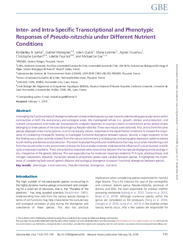 (PDF) Inter- and Intra-Specific Transcriptional and Phenotypic ...