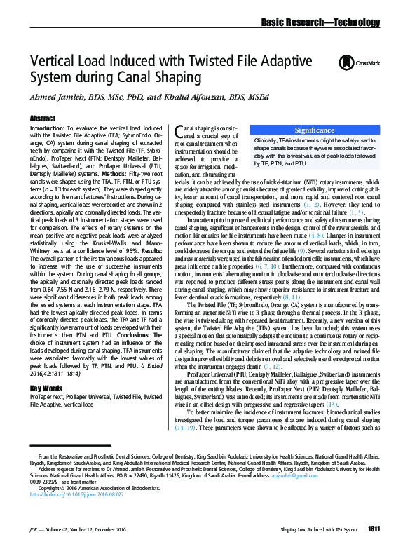 (PDF) Vertical Load Induced with Twisted File Adaptive System during ...