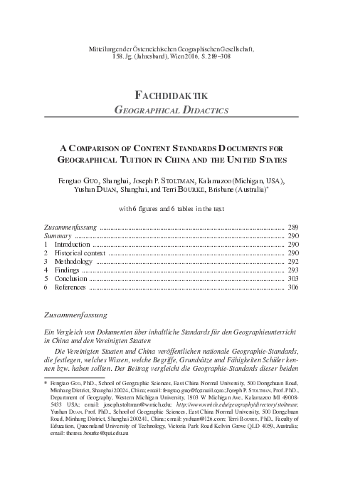 (PDF) A Comparison of Content Standards Documents for Geographical ...