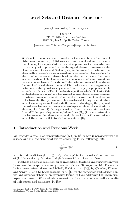 (PDF) Level Sets and Distance Functions | José Gomes - Academia.edu