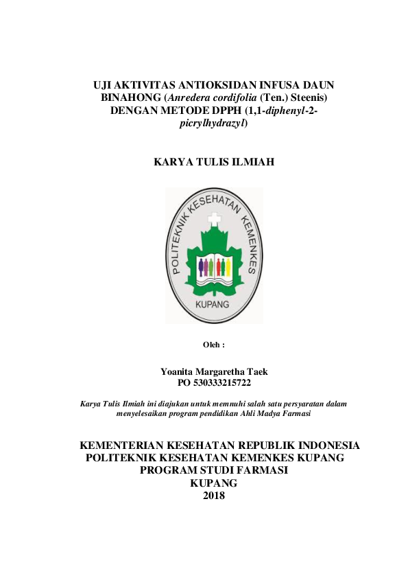 (PDF) Uji Aktivitas Antioksidan Infusa Daun Binahong (Anredera ...