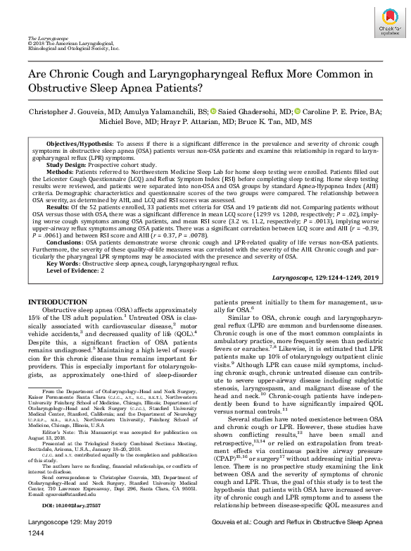 (PDF) Are chronic cough and laryngopharyngeal reflux more common in ...