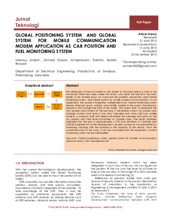 (PDF) Global Positioning System and Global System for Mobile Communication Modem Application as ...