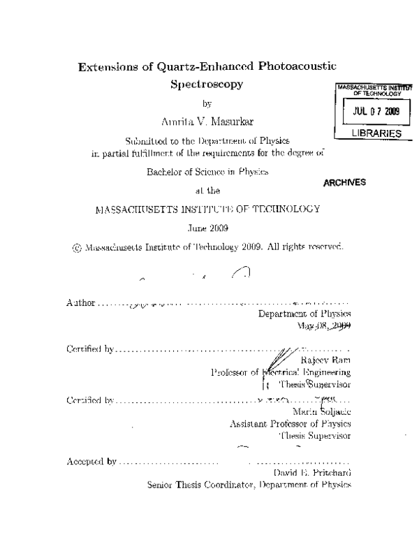 (PDF) Extensions of quartz-enhanced photoacoustic spectroscopy | Amrita Masurkar - Academia.edu